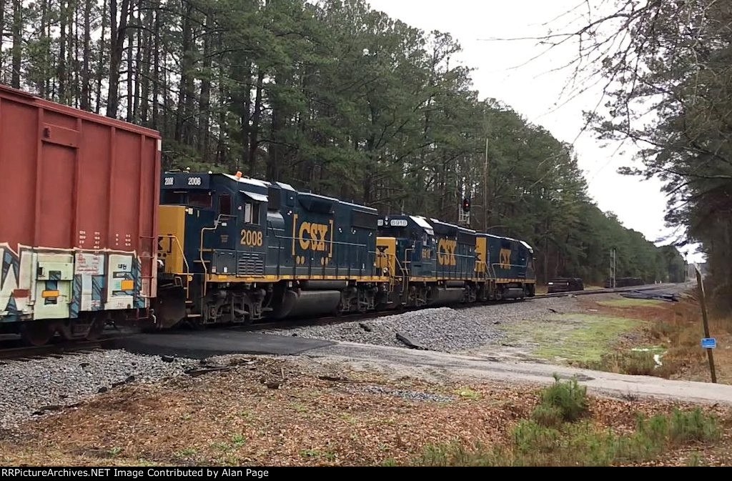 CSX 2318, 6918, and 2008 head a local